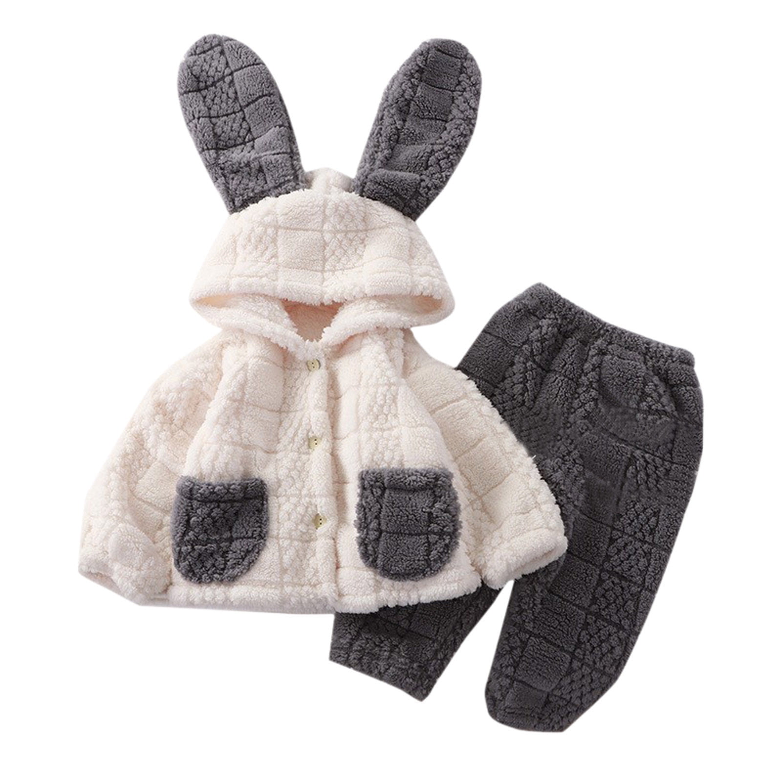 yegyh Kids Clothes Set for Girls Fuzzy Pants Set Outfits Winter Flannel ...