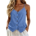 yeiolnoer Cotton Linen Tank Tops for Women Sleeveless V Neck Shirts ...