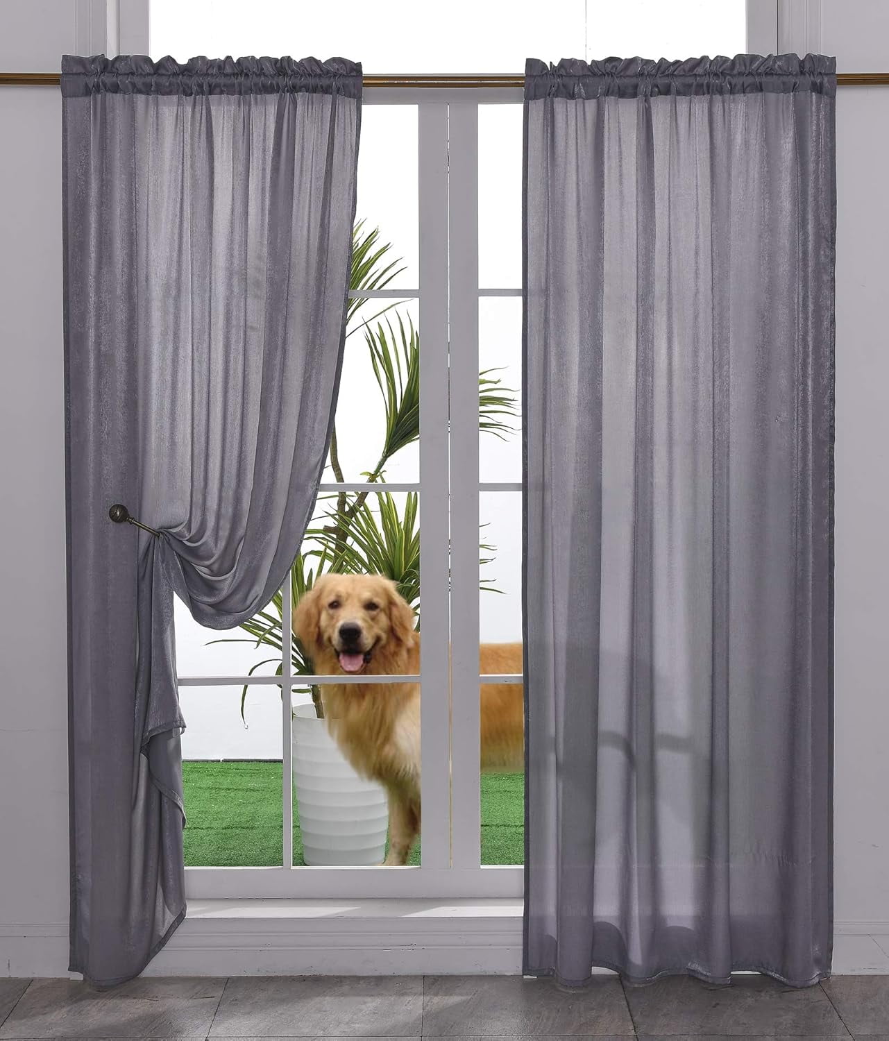 yejgsvsq Non-See-Through Velvet Opaque Privacy Curtains 2 Panels Drapes ...