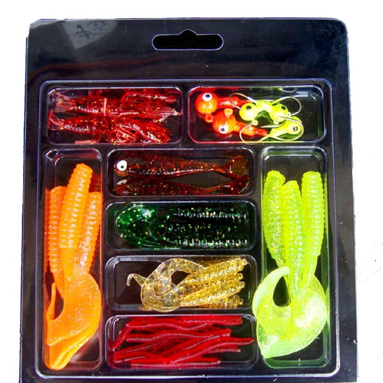 yelldesk Deals 33Pcs Soft Worm Set Hooks Fishing Baits Set Tackle ...