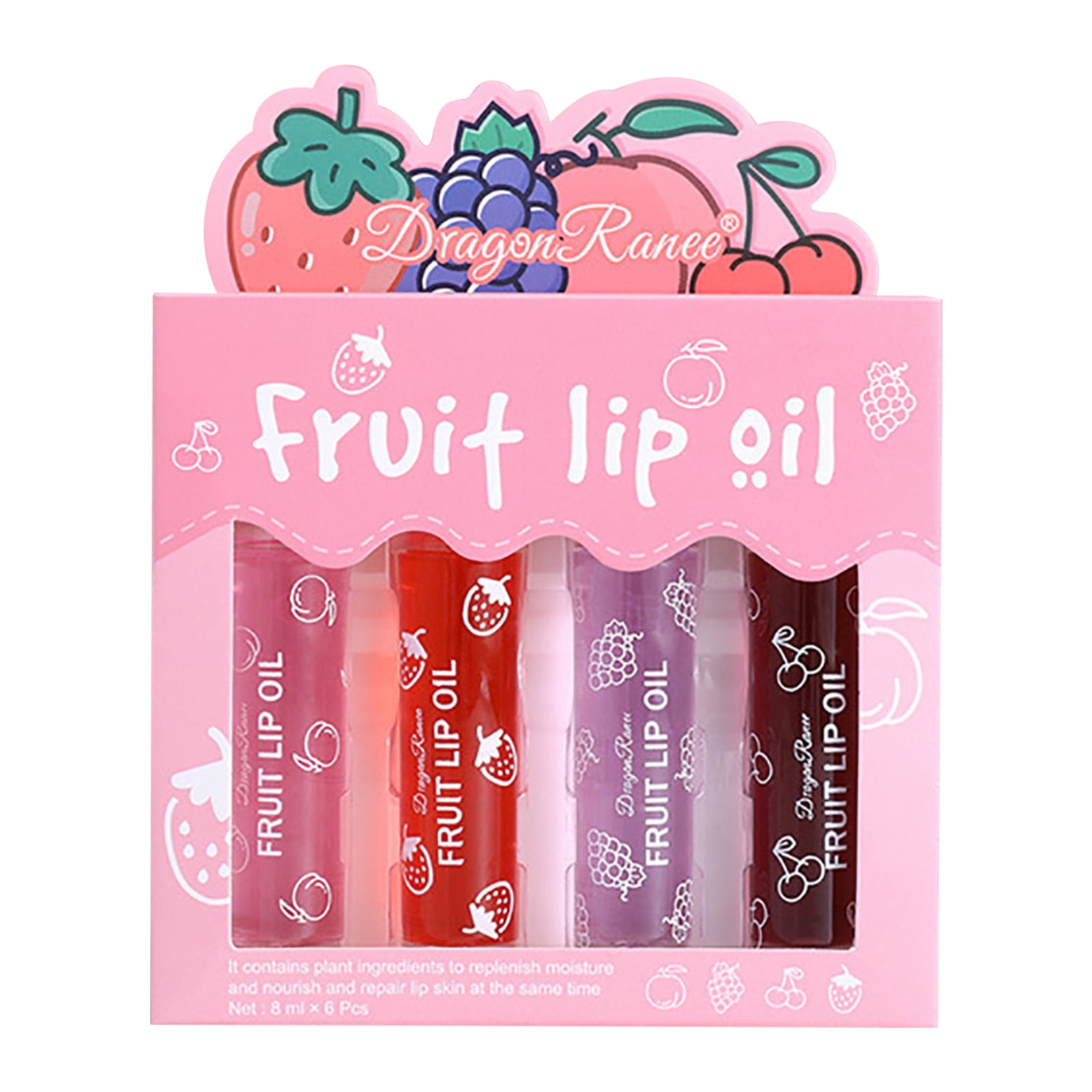 yelldesk Fruit Lip Oil Set, Girls Roll On Lip Gloss Set with Case, 4 ...