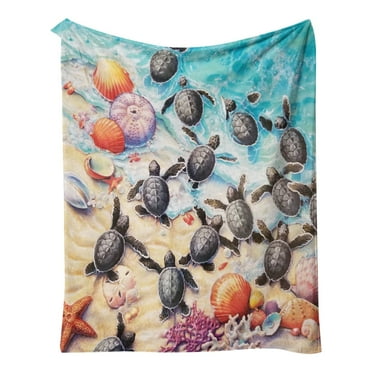 Herrnalise Turtle Blanket Ocean Sea Turtle Throw Blanket Turtle Printed ...
