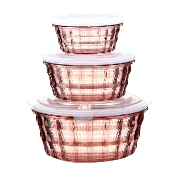 yelldesk Set of 3 Salad Bowls with Lids, Food Storage Bowls with Lids ...