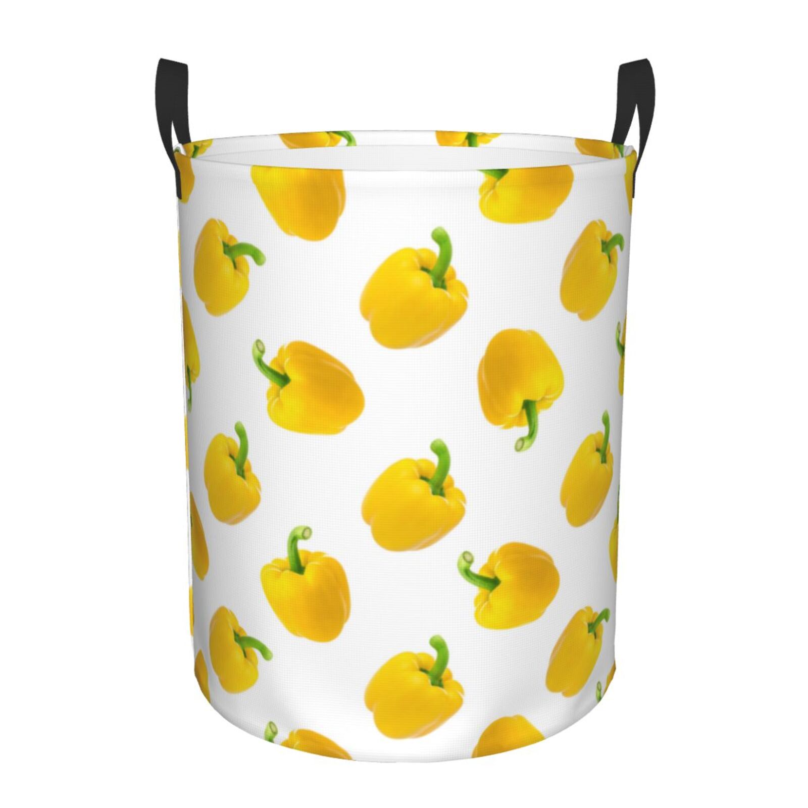 yellow Bell Pepper Print Laundry Basket, Laundry Hamper Waterproof ...