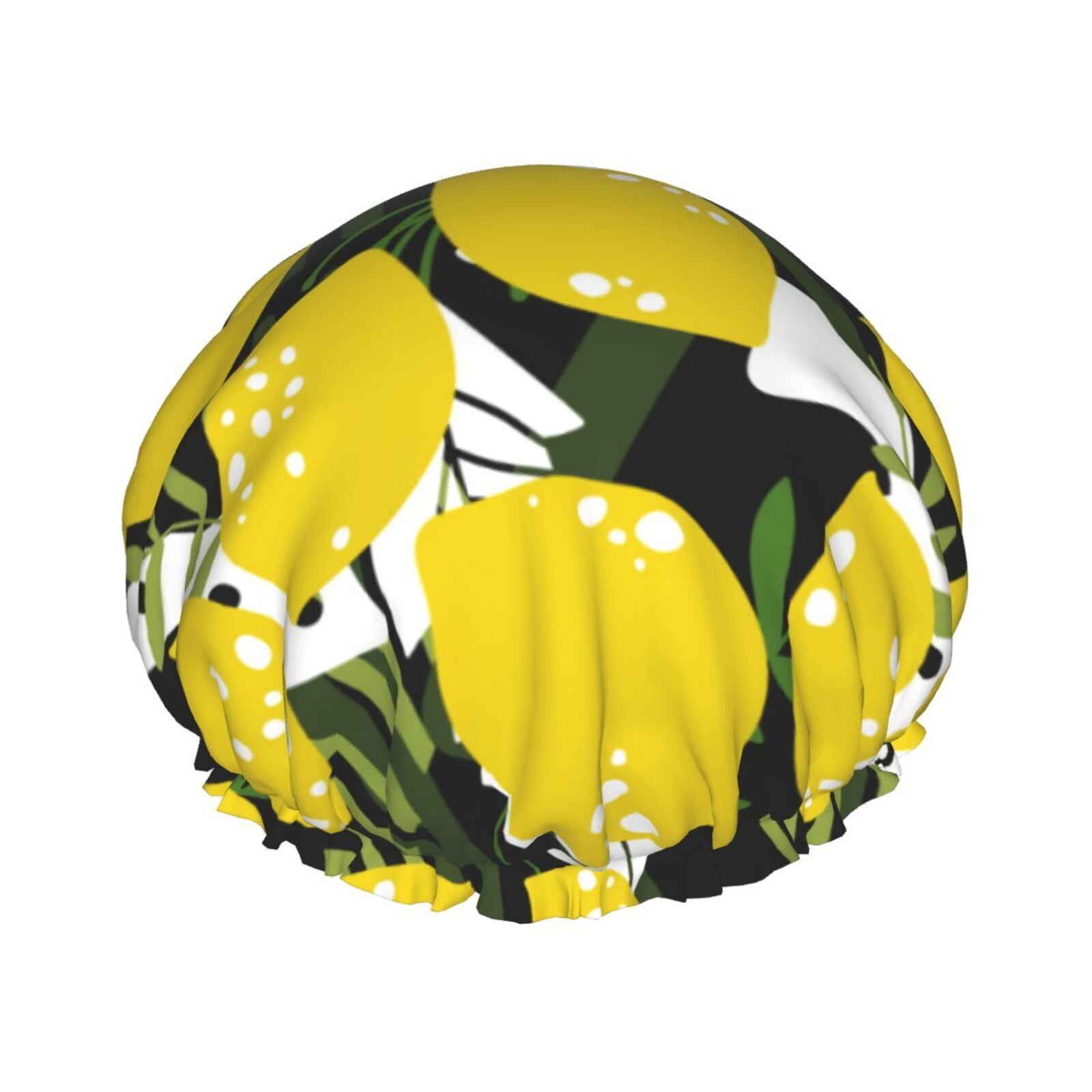 yellow Lemon tree Shower Cap, Reusable Bath Hair Hat for all Hair ...
