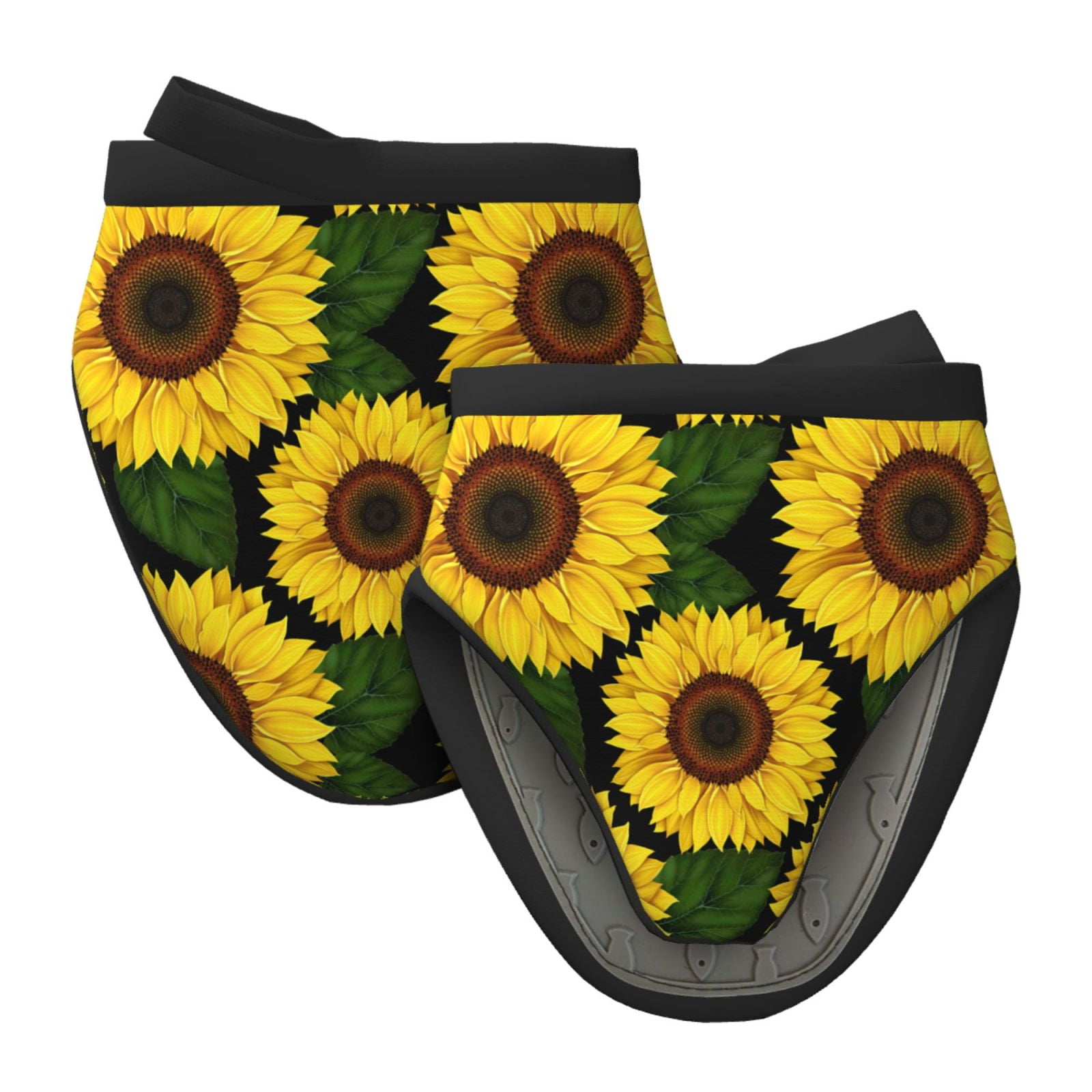 yellow Sunflower Realistic Aesthetic Oven Mitts Heat Resistant with ...