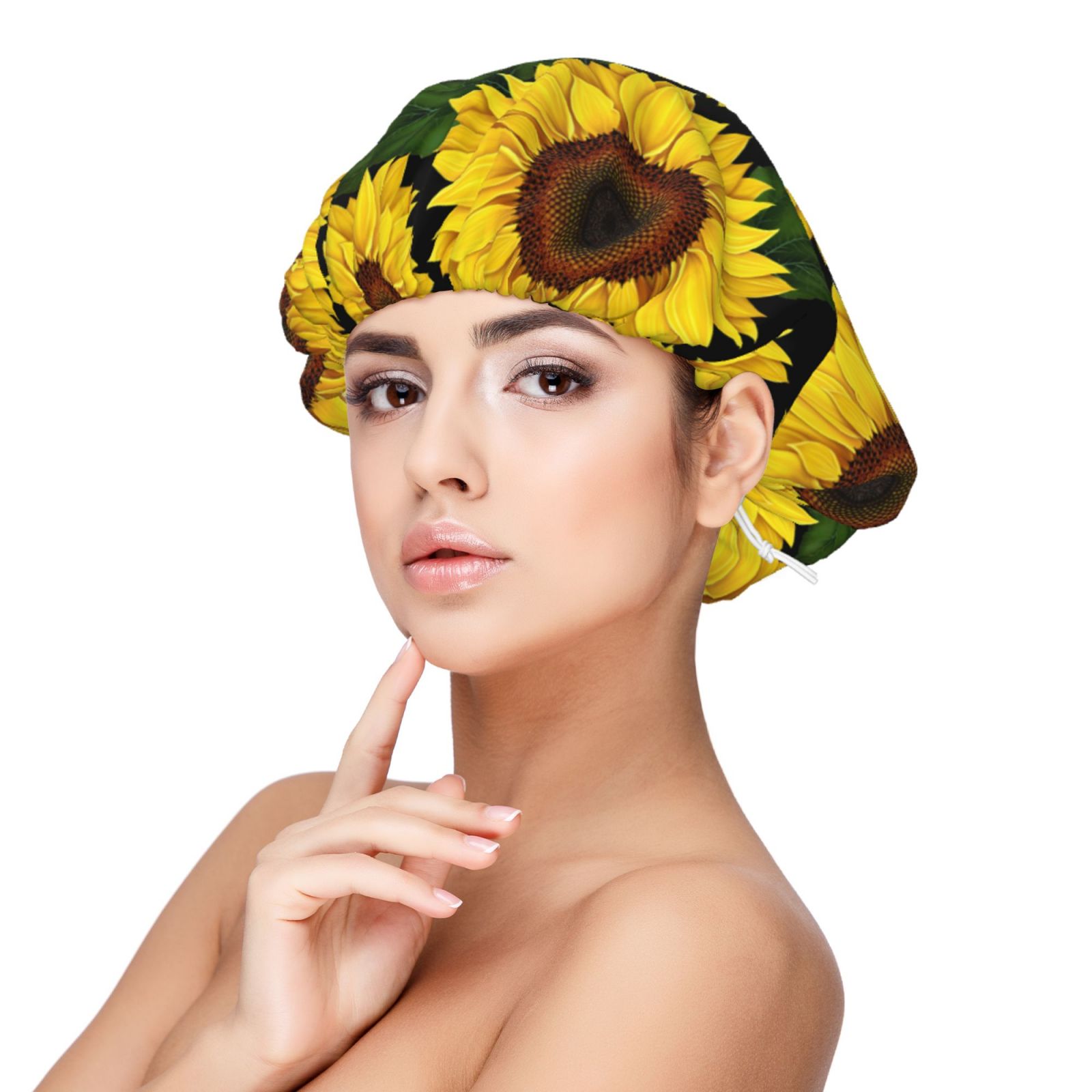 yellow Sunflower Realistic Aesthetic Silk Bonnet for Sleeping Women/Men ...