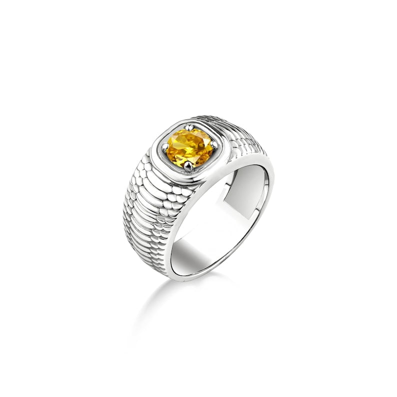 yellow citrine mens solitaire ring in sterling silver, Gemstone ring ...