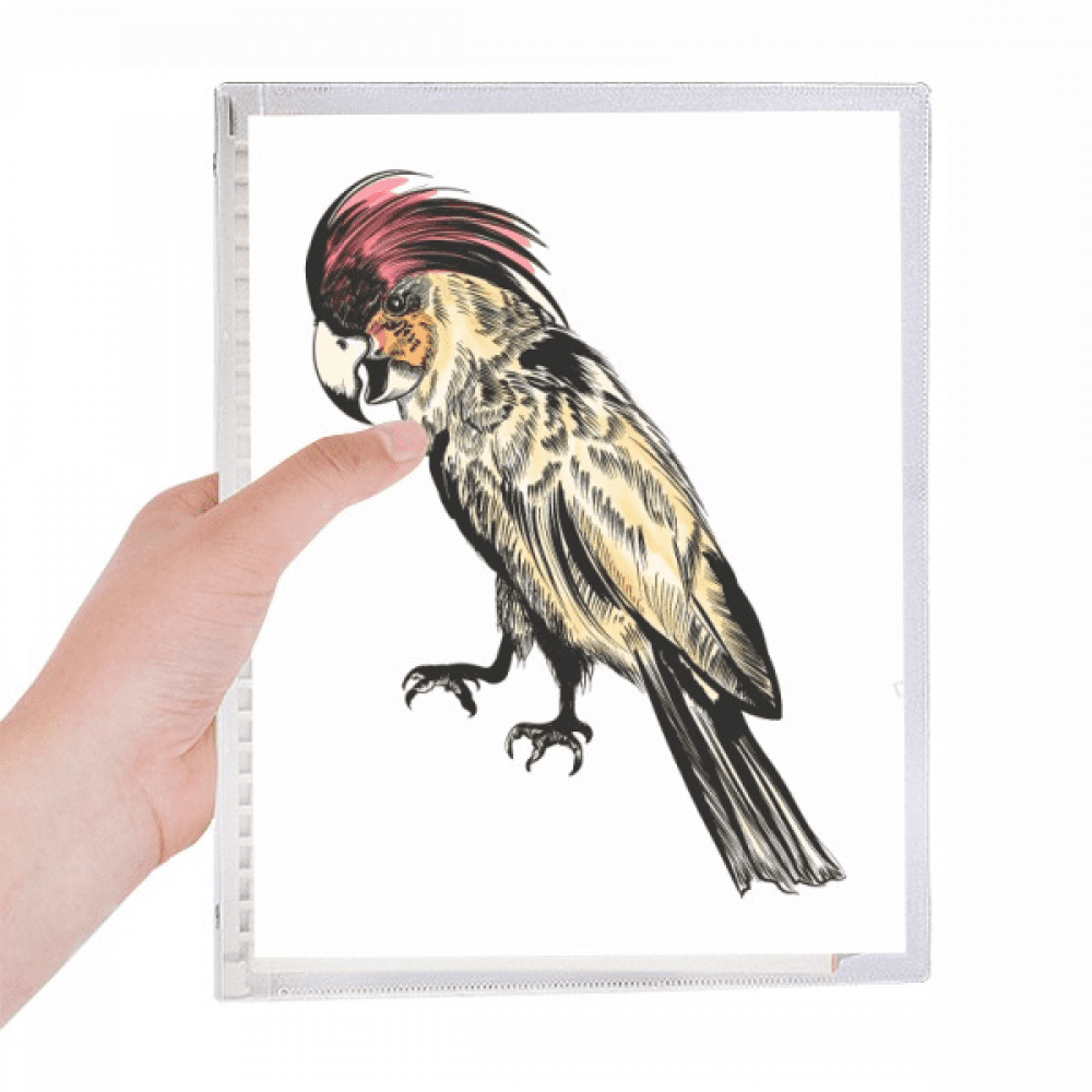 yellow feather parrot bird notebook loose diary refillable journal ...