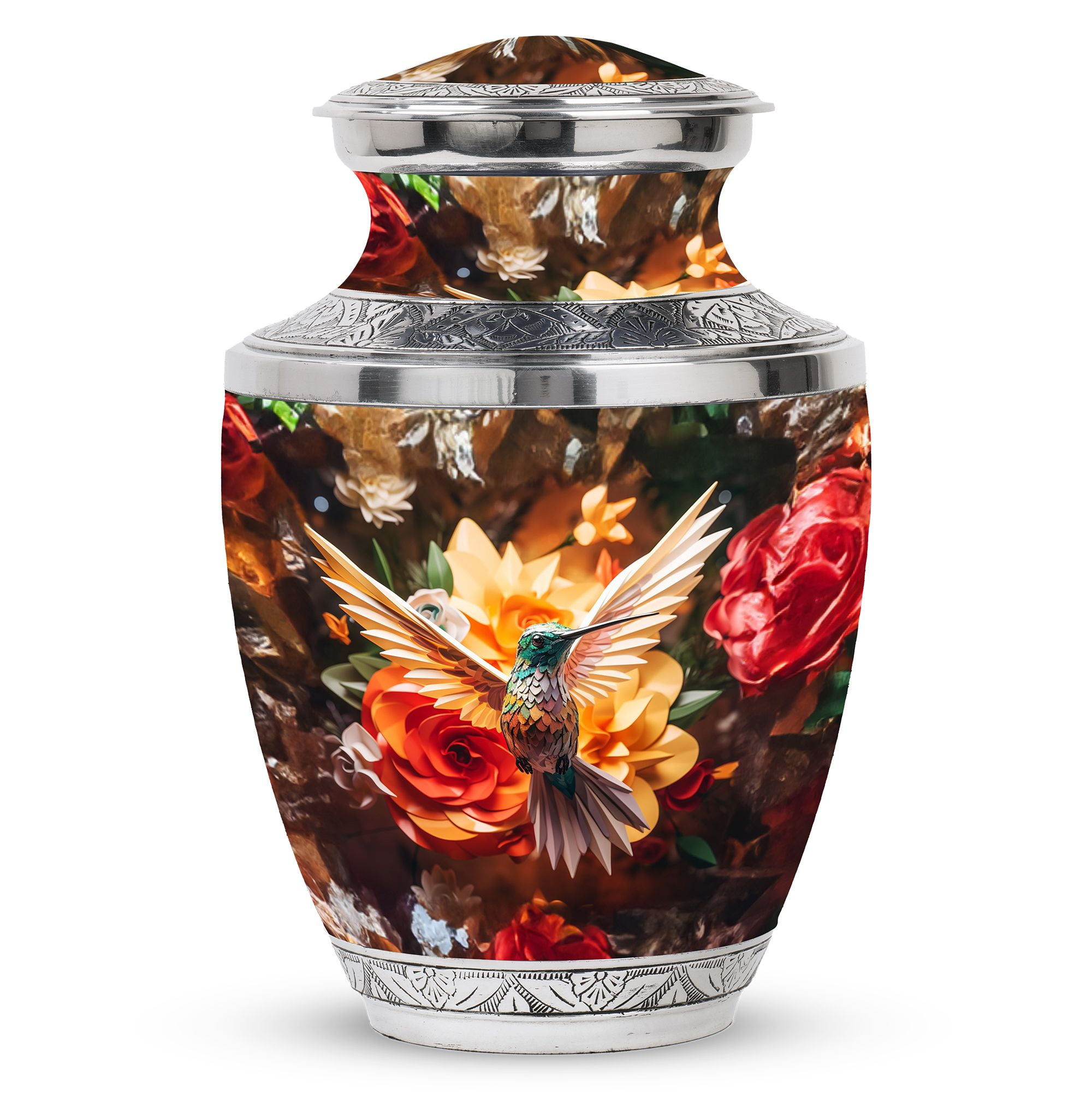 yellow humming bird flying Large Funeral Urn - Dawn's Radiance Farewell ...