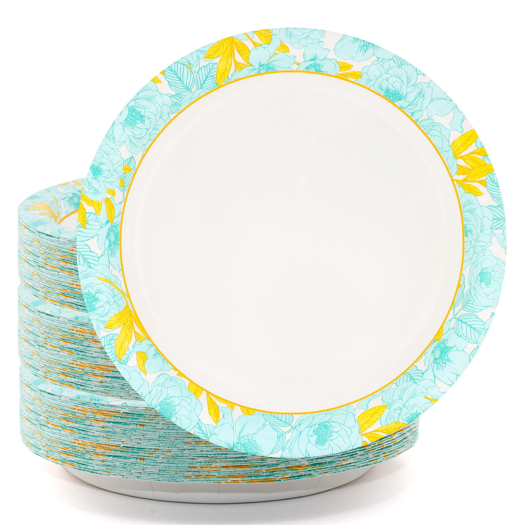 yesbox 150-Pack Floral Paper OIF8 Plates - 10-Inch Disposable Dinner ...