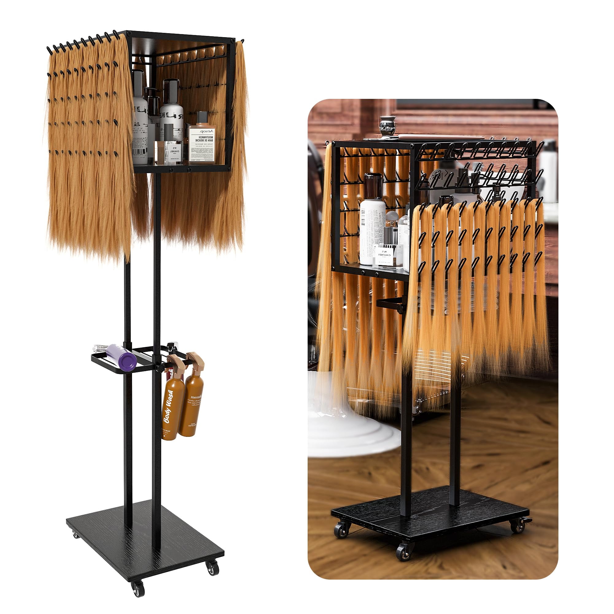 yeshine Metal Braiding Hair Rack, Hair Extension Holder Height ...