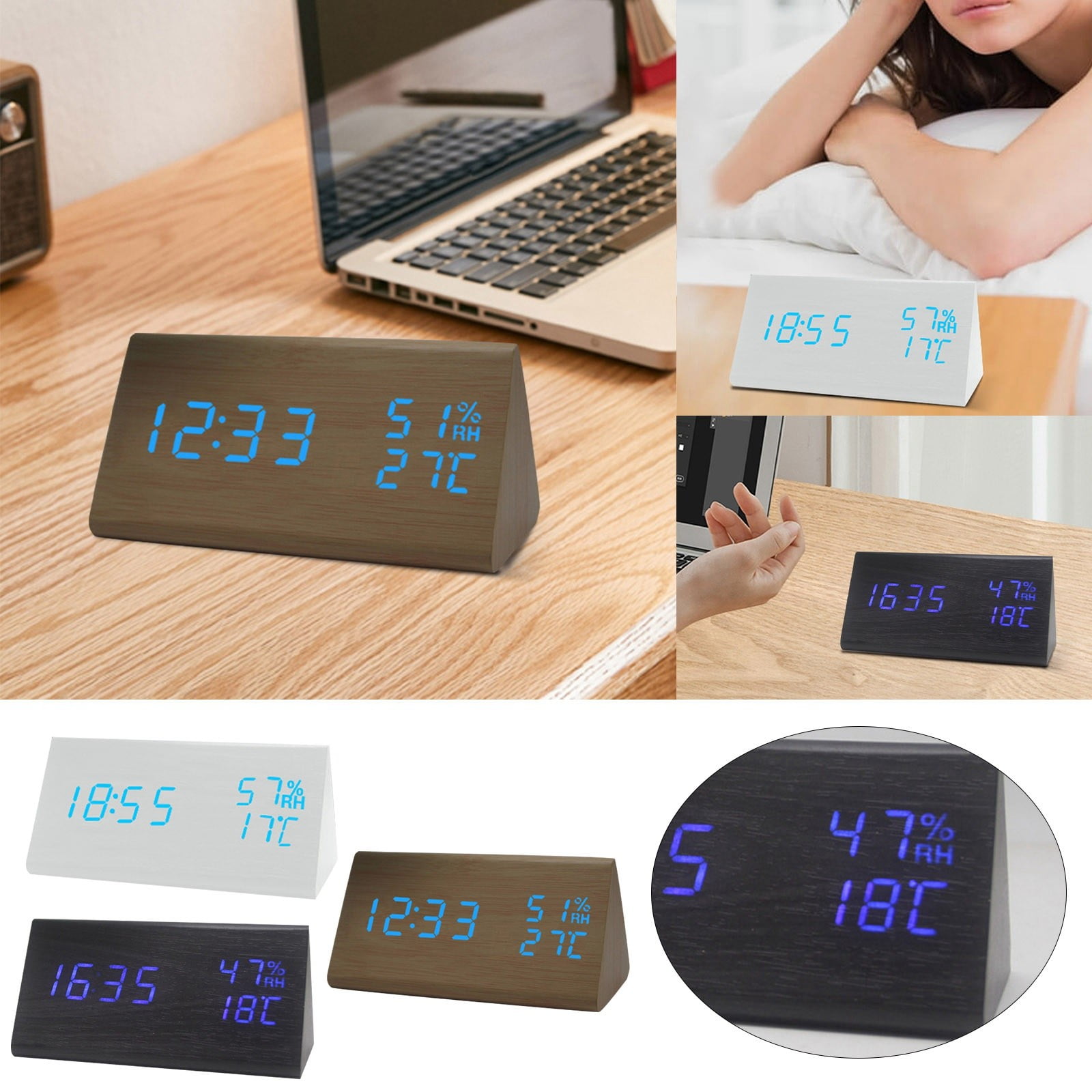 yesxue 2025 New Temperature And Humidity Multifunctional Silent Alarm ...