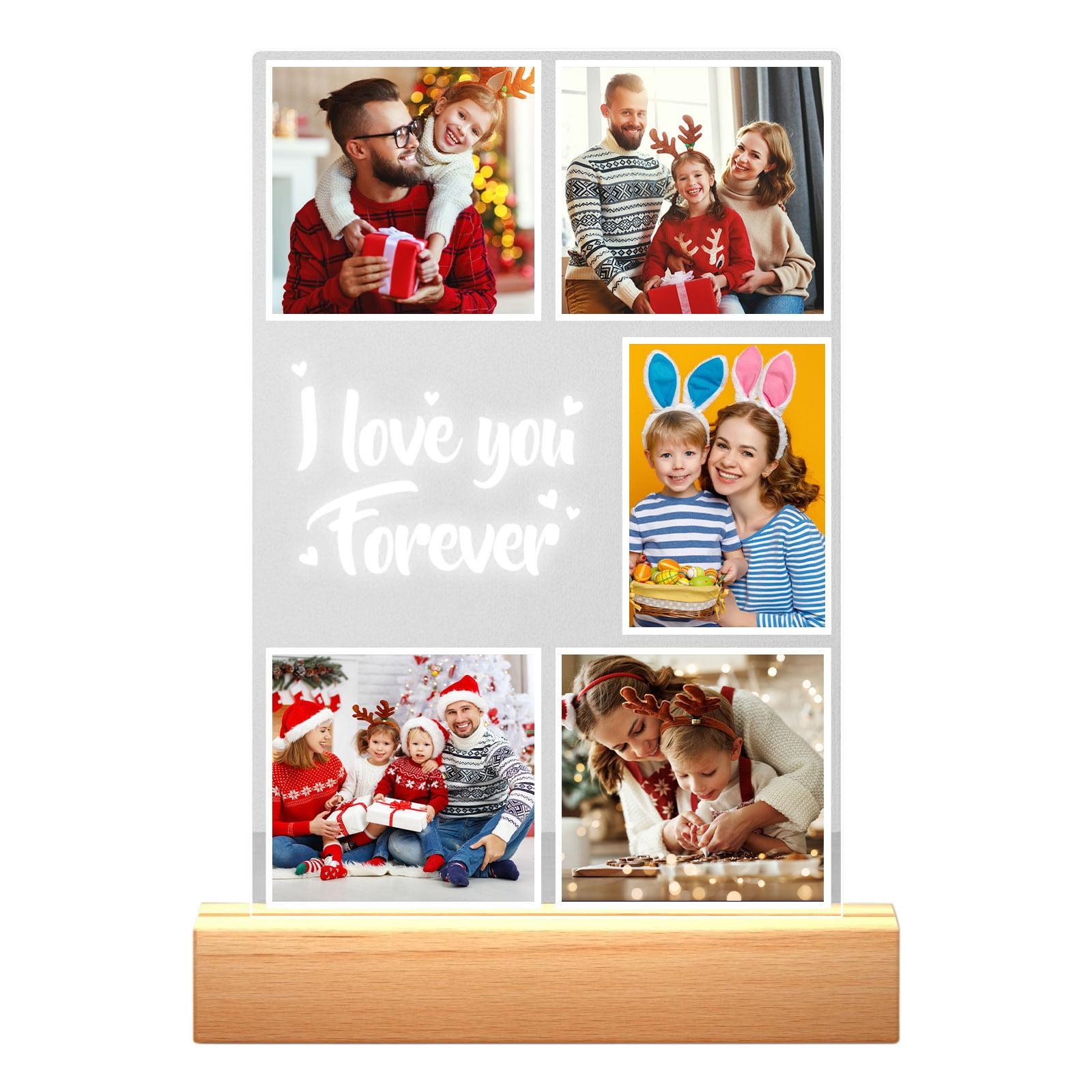 yesxue Custom Plaque Picture Frame DIY Acrylic Wooden Plaque With Photo ...