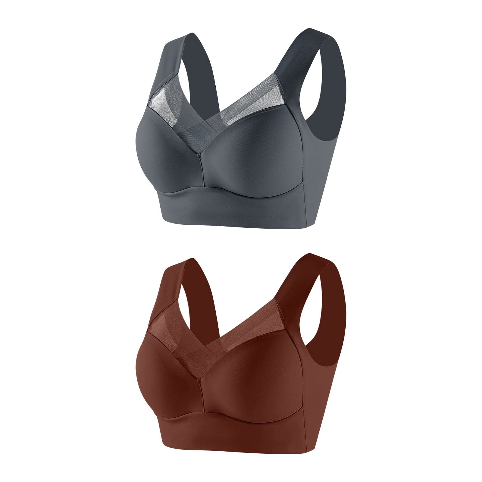 yievot 2 Pack Women's Wireless Bra Full Coverage Comfort Minimizer ...