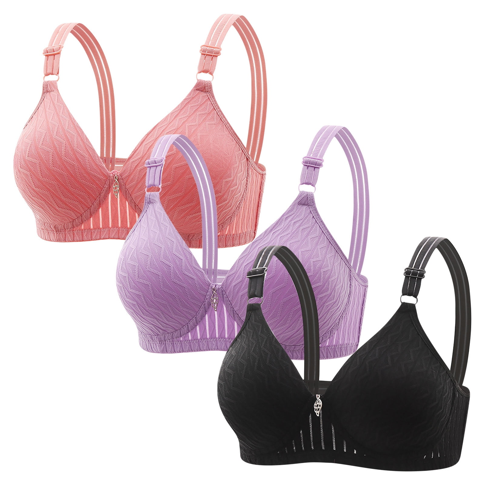 yievot 3 Pack Push Up Bras for Women Comfort Wireless Bra Everyday ...