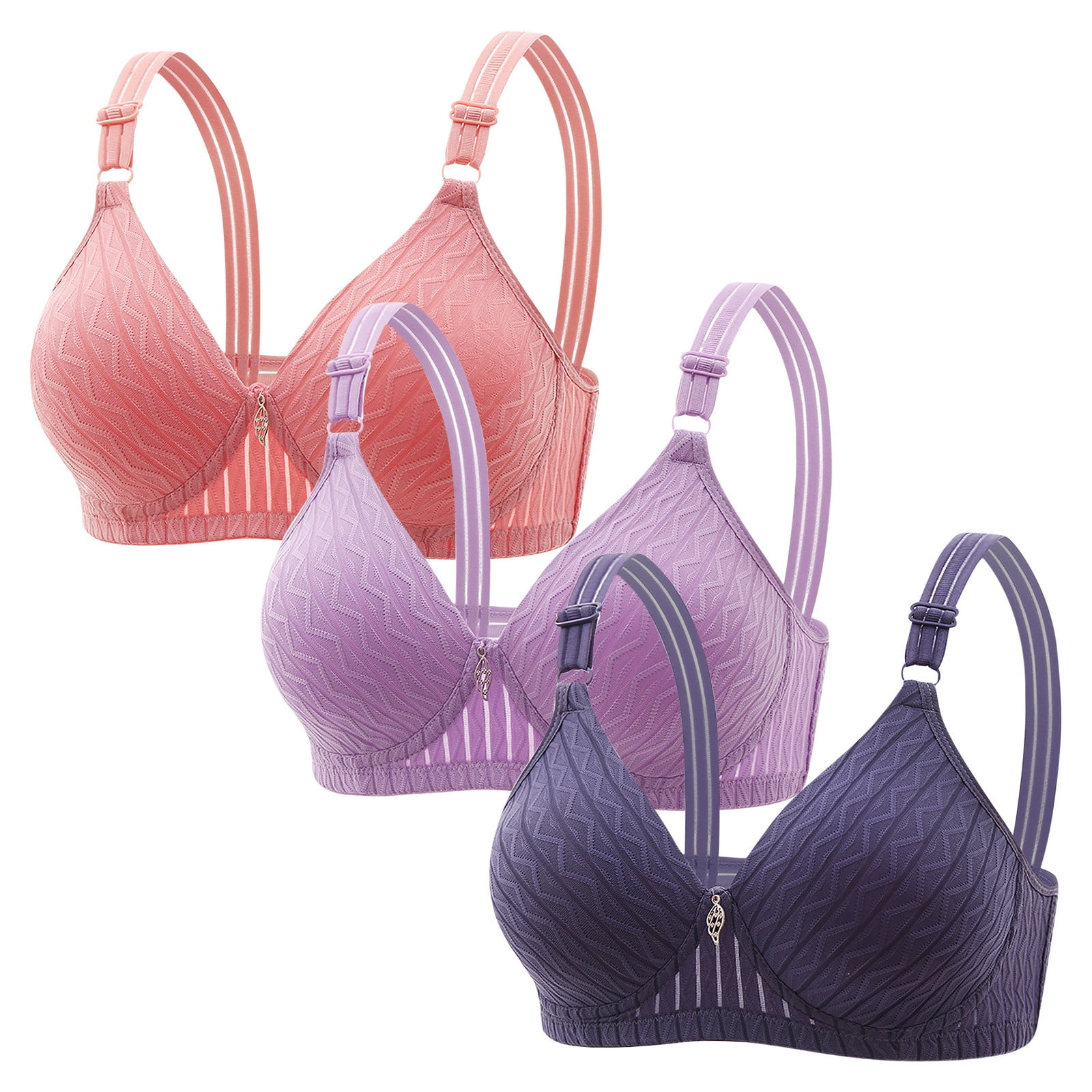 yievot 3 Pack Push Up Bras for Women Comfort Wireless Bra Everyday ...