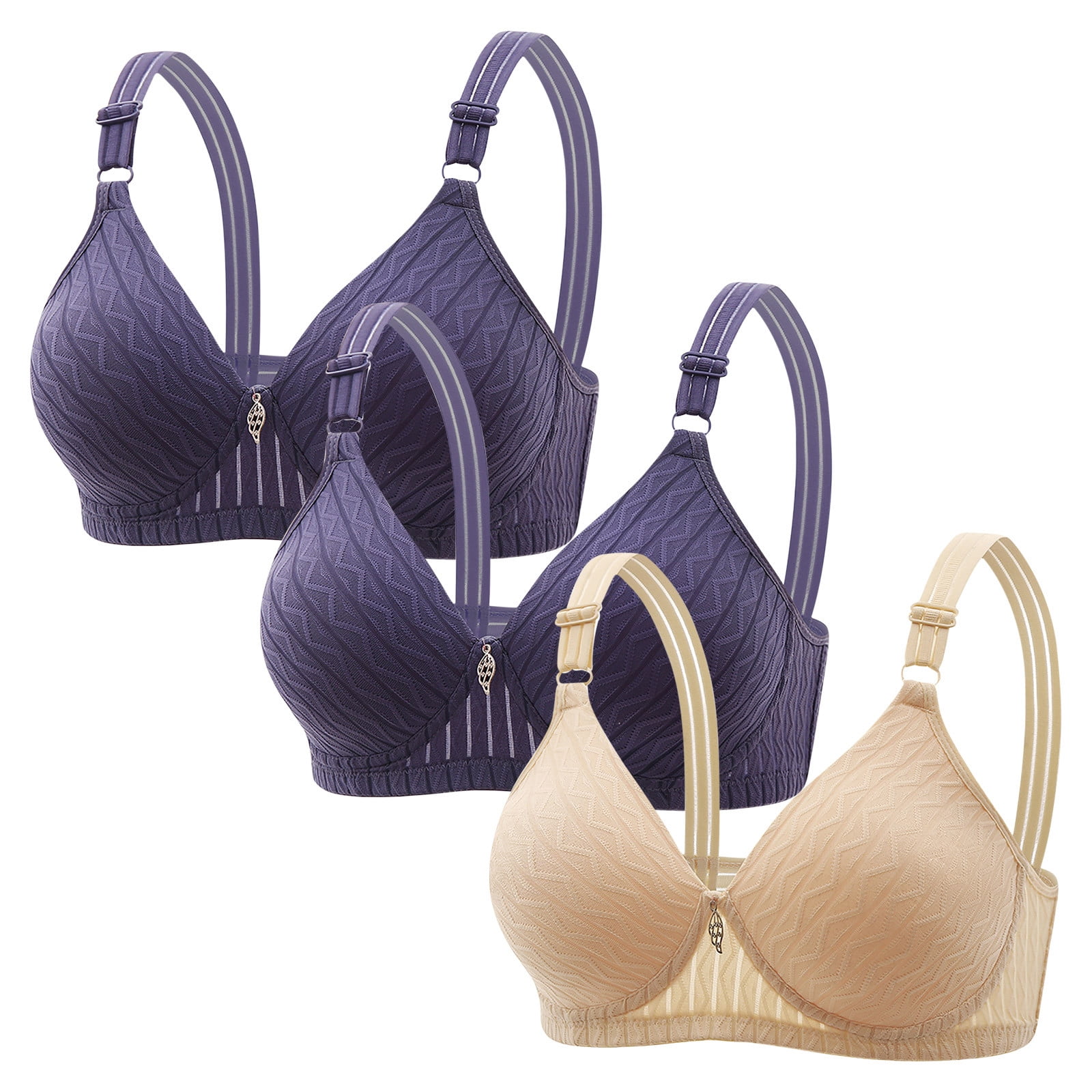 yievot 3 Pack Push Up Bras for Women Comfort Wireless Bra Everyday ...