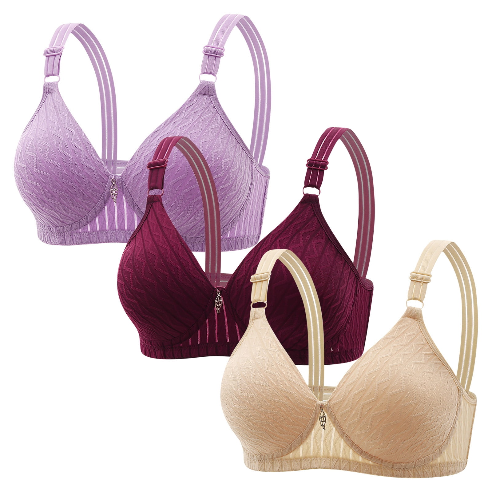 yievot 3 Pack Push Up Bras for Women Comfort Wireless Bra Everyday ...