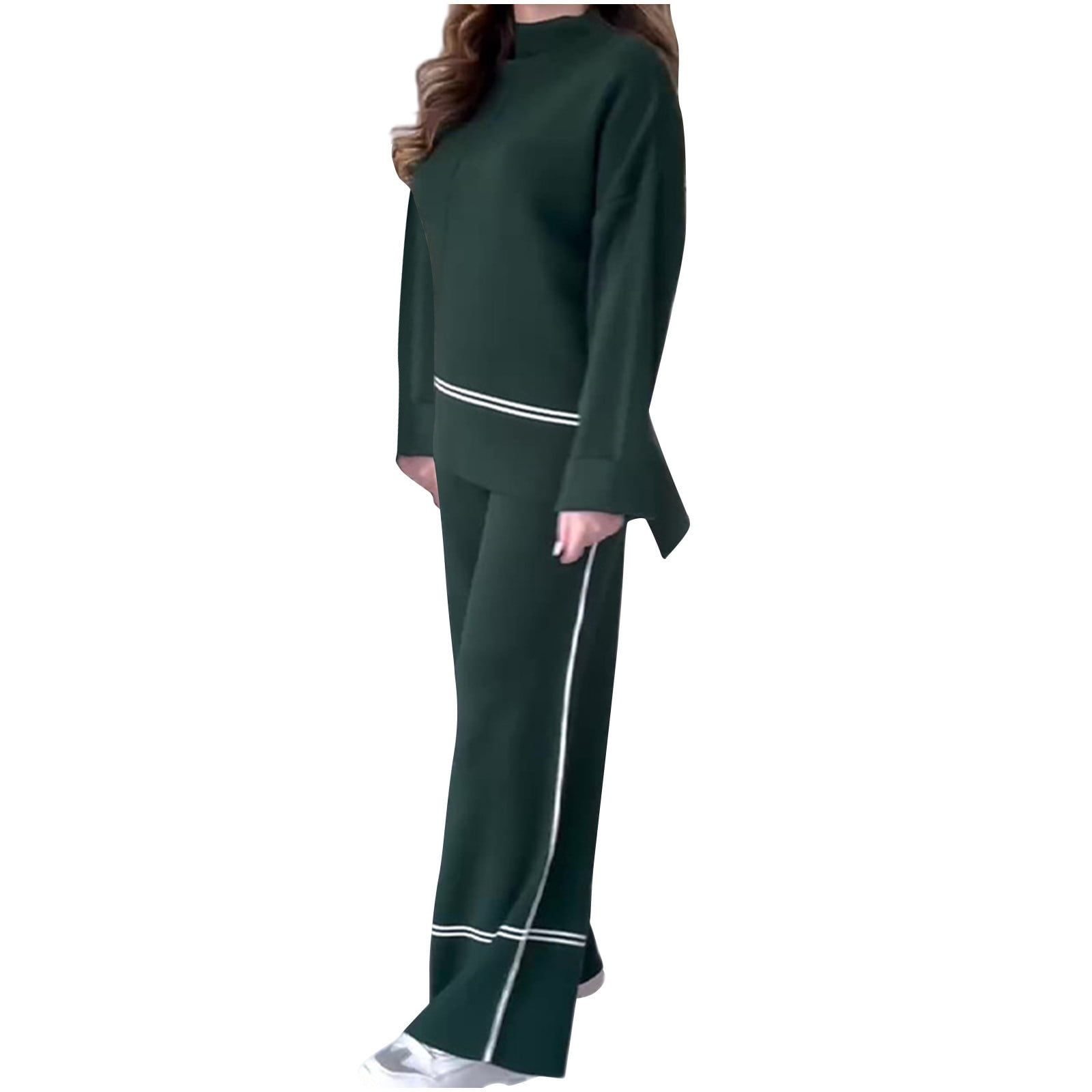 yievot Lounge Sets for Women Long Sleeved Two Piece Knitted Tops and ...