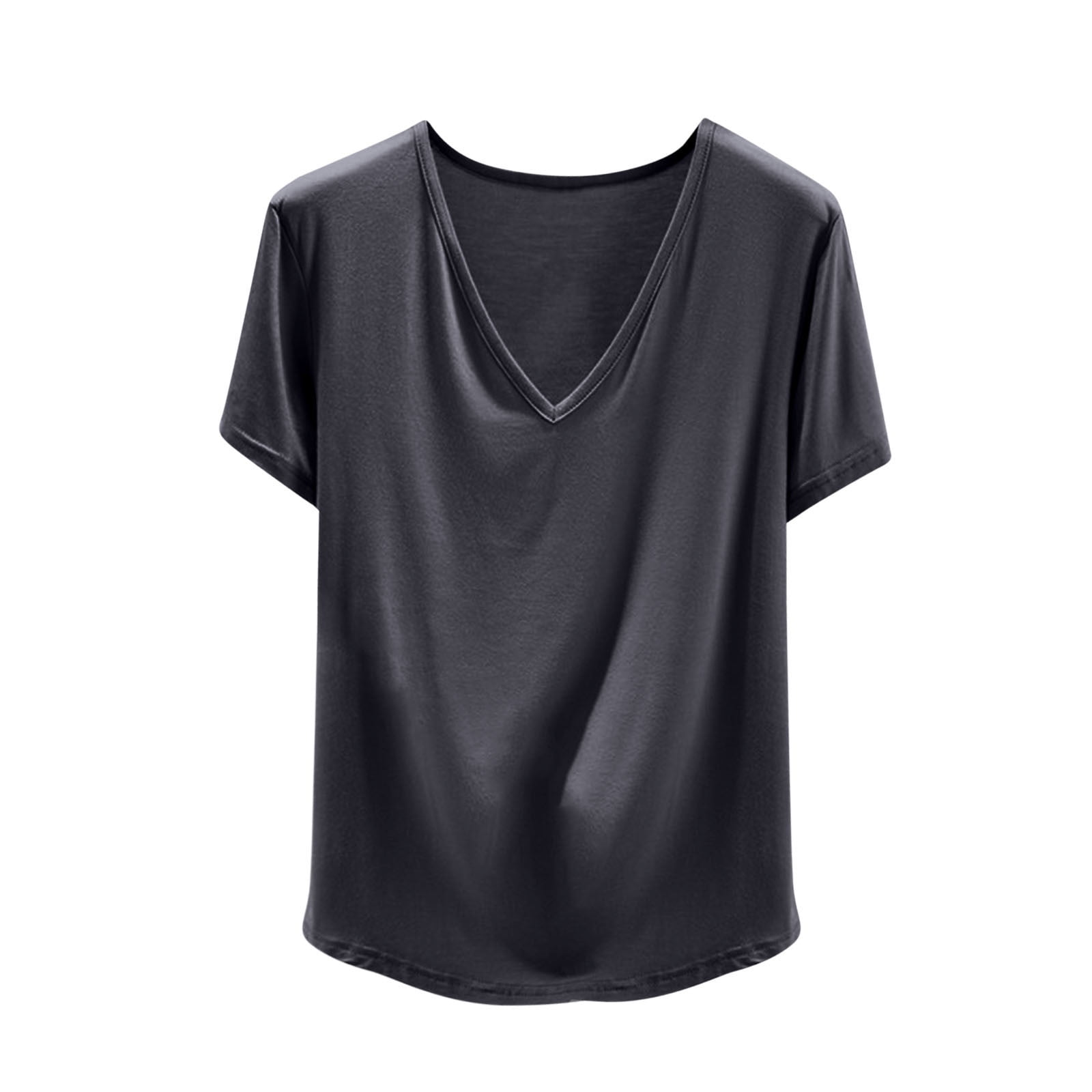 yievot Pajama Tops for Women Soft Short Sleeve Tee Sleep Shirts V Neck ...