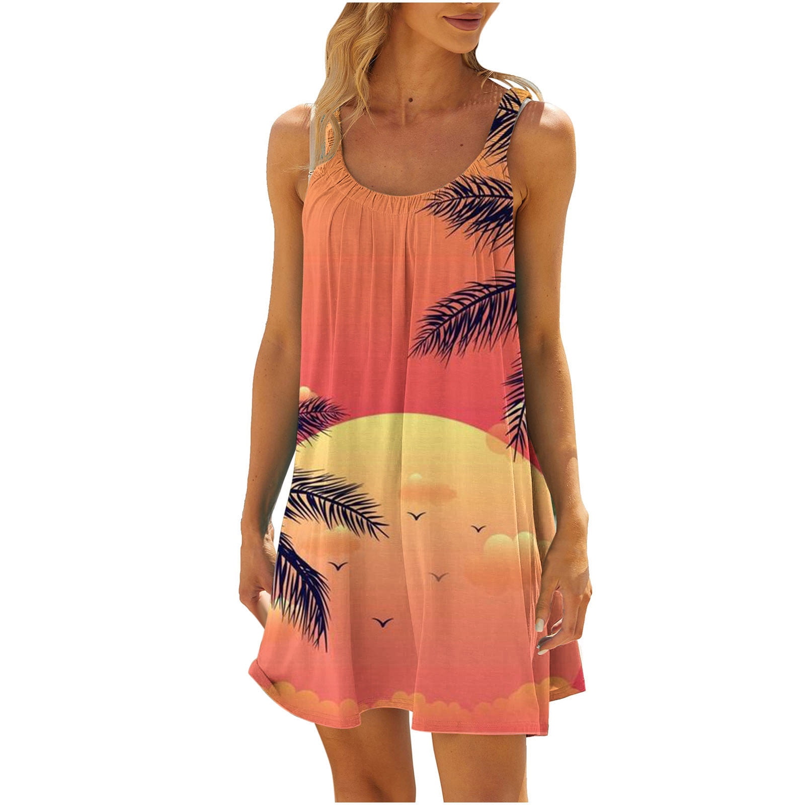 yievot Summer Dresses for Women Beach Cover Up Floral Tshirt Sundress ...