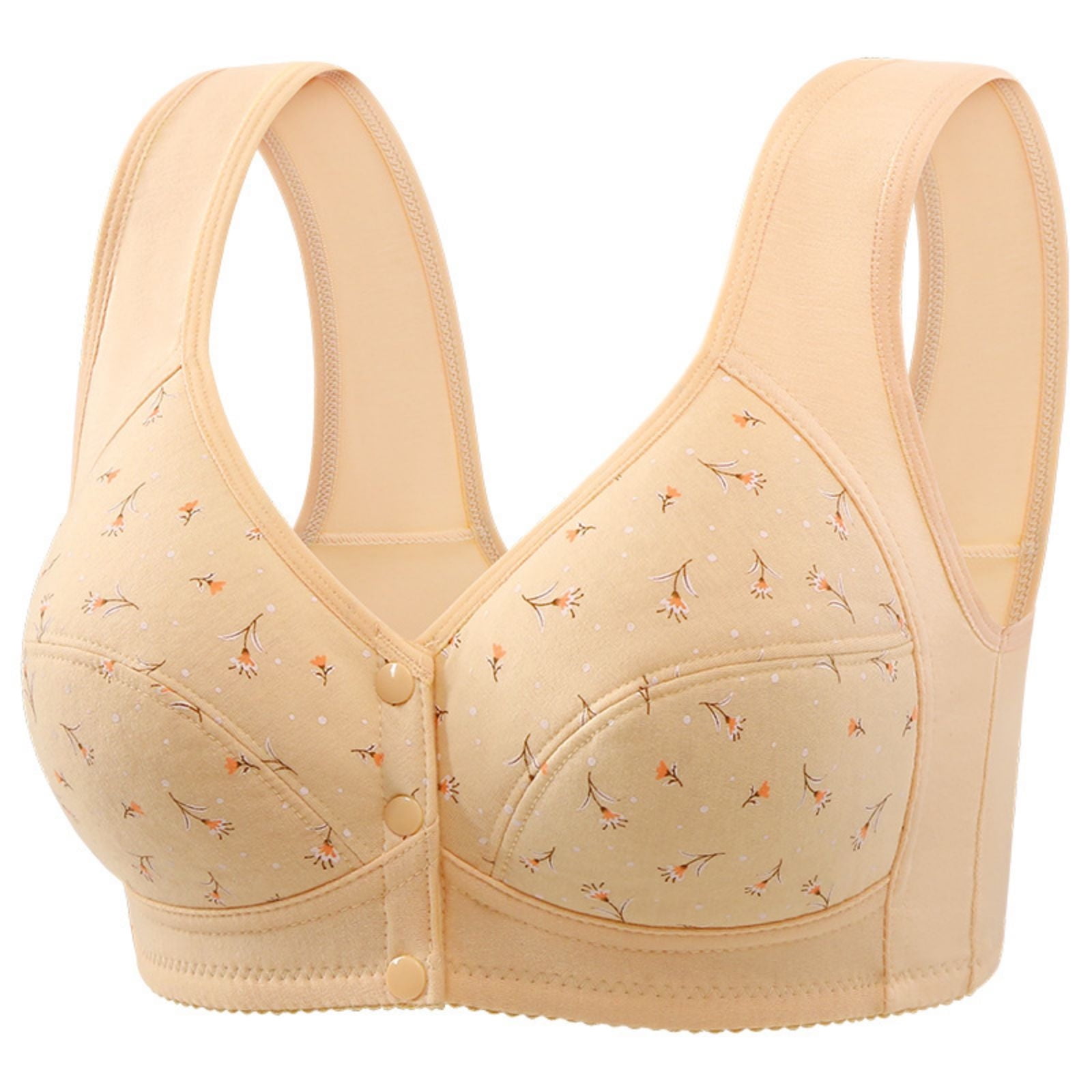 yievot Wirefree Bras for Women Comfortable Daisy Bras for Seniors Front ...
