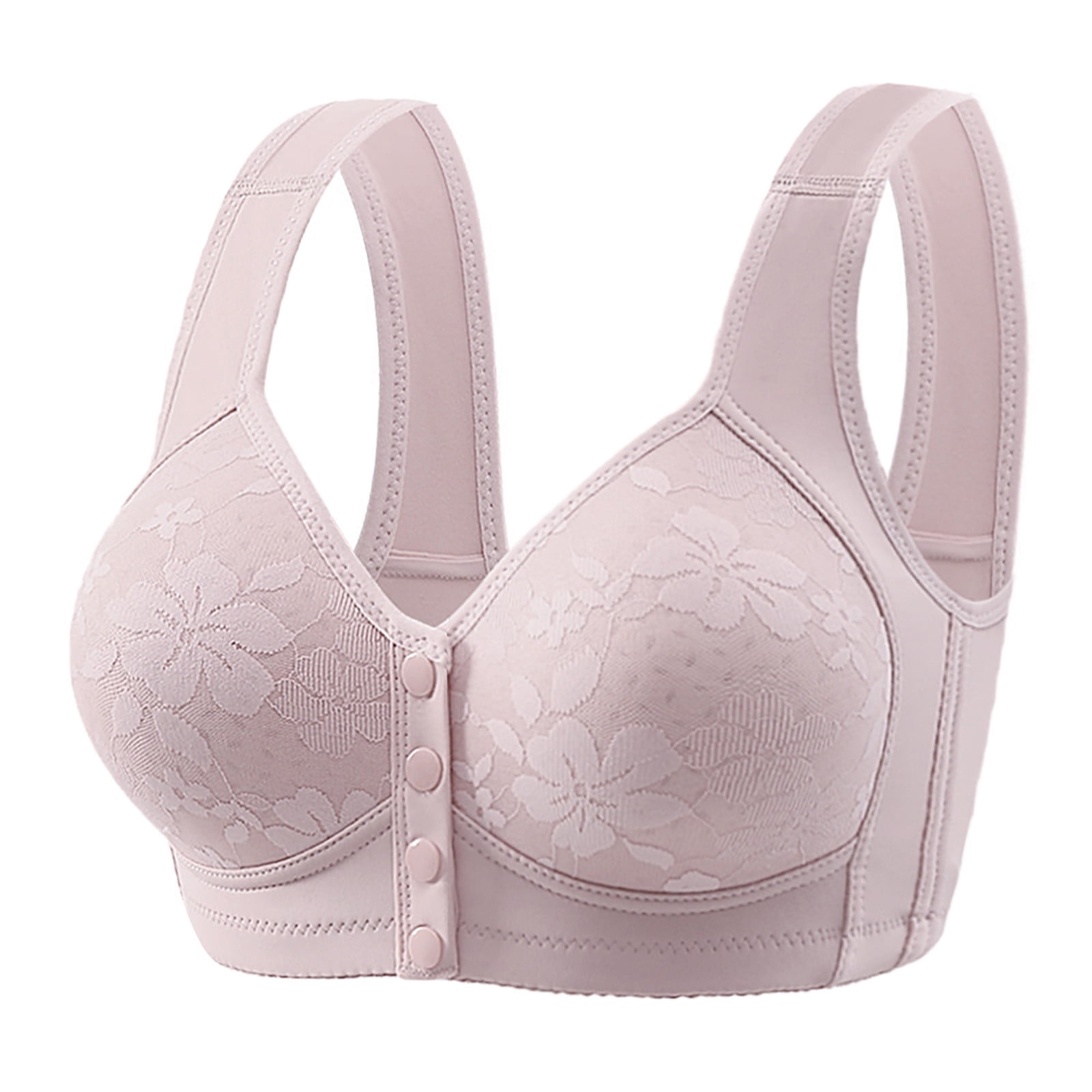 yievot Women's Front Button Closure Bra Comfort Full Coverage Bra ...