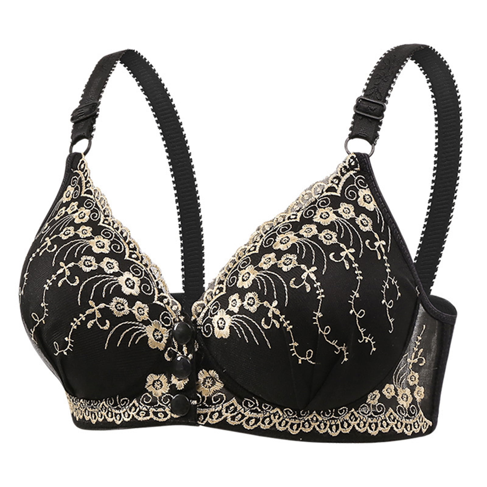 yievot Women's Front Button Closure Bra Comfort Full Coverage Bra ...