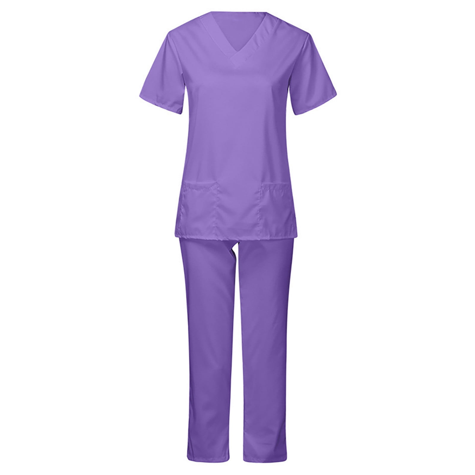 yievot Women's Scrub Set Classic V-Neck Top and Pants Set Nursing Uniform Scrubs for Women ...