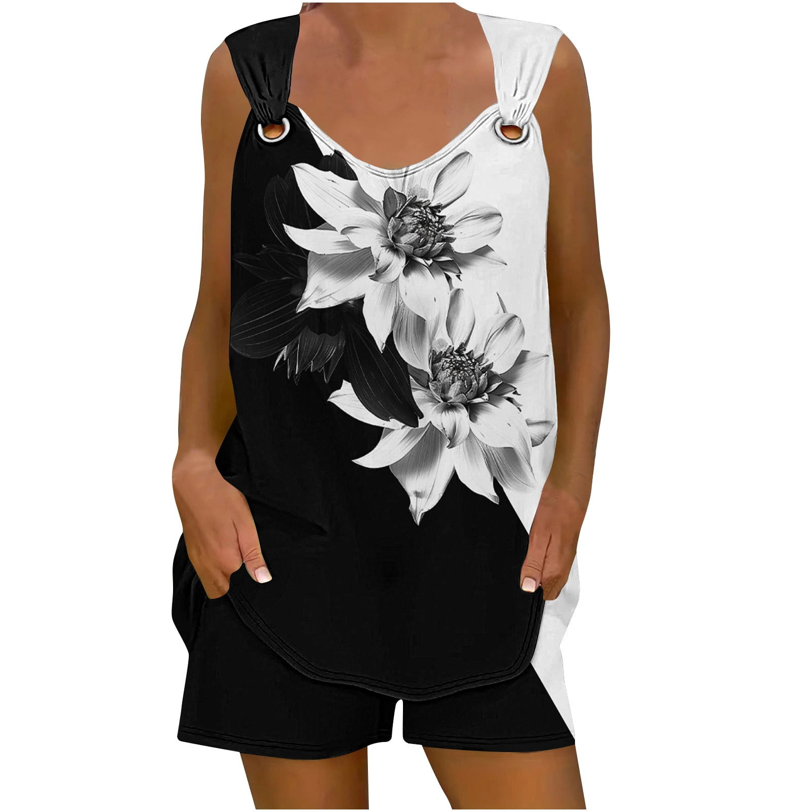 yievot Womens Pajama Sets Sleeveless Tank Top and Shorts Two-piece Pjs ...