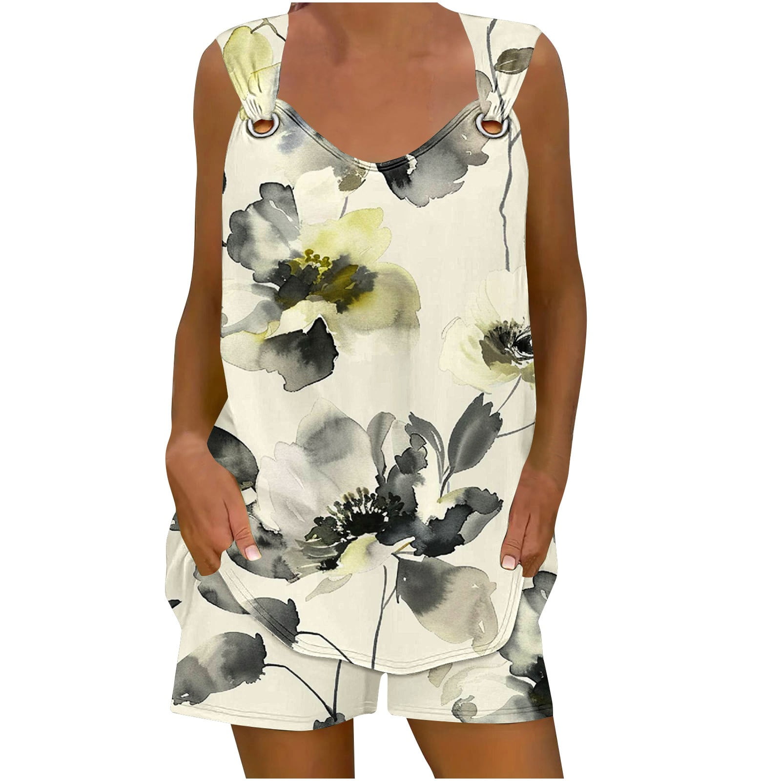 yievot Womens Pajama Sets Sleeveless Tank Top and Shorts Two-piece Pjs ...