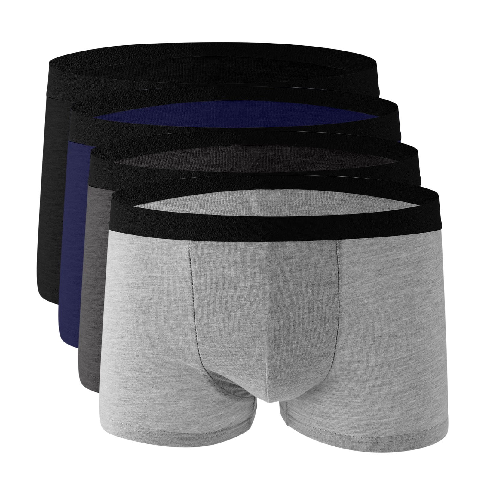 yillto 4 Pack Men Boxer Underwear for Mens Boys Cotton Soft Comfy Breathable Stretchy Underpants ...