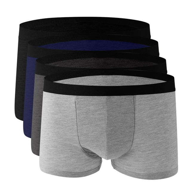 yillto 4 Pack Big and Tall Boxer Underwear for Mens Cotton Soft Comfy ...