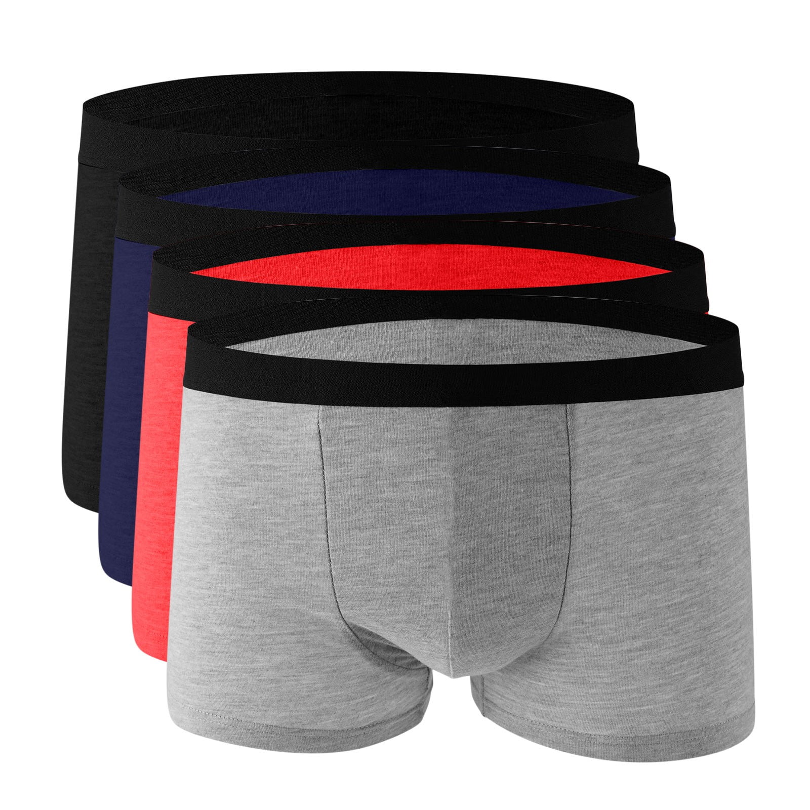 yillto 4 Pack Men Boxer Underwear for Mens Boys Cotton Soft Comfy ...