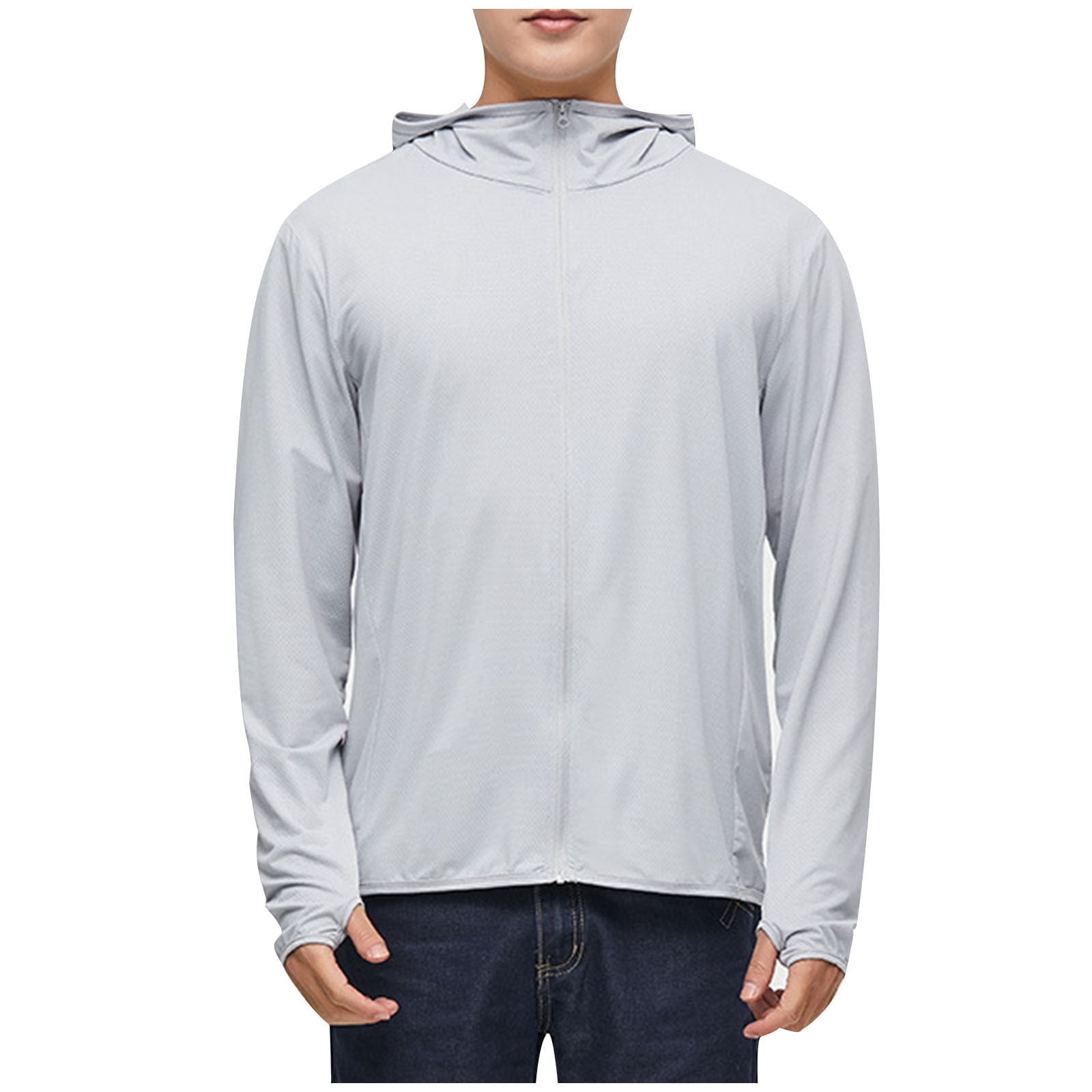 yillto Big and Tall Sun Protection Jacket for Mens Lightweight Zip up ...