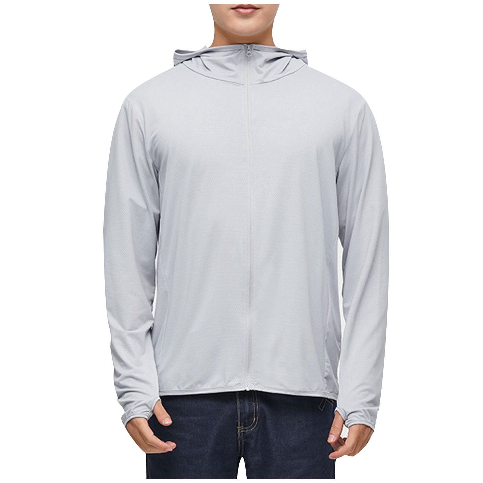 yillto Big and Tall Sun Protection Jacket for Mens Lightweight Zip up ...