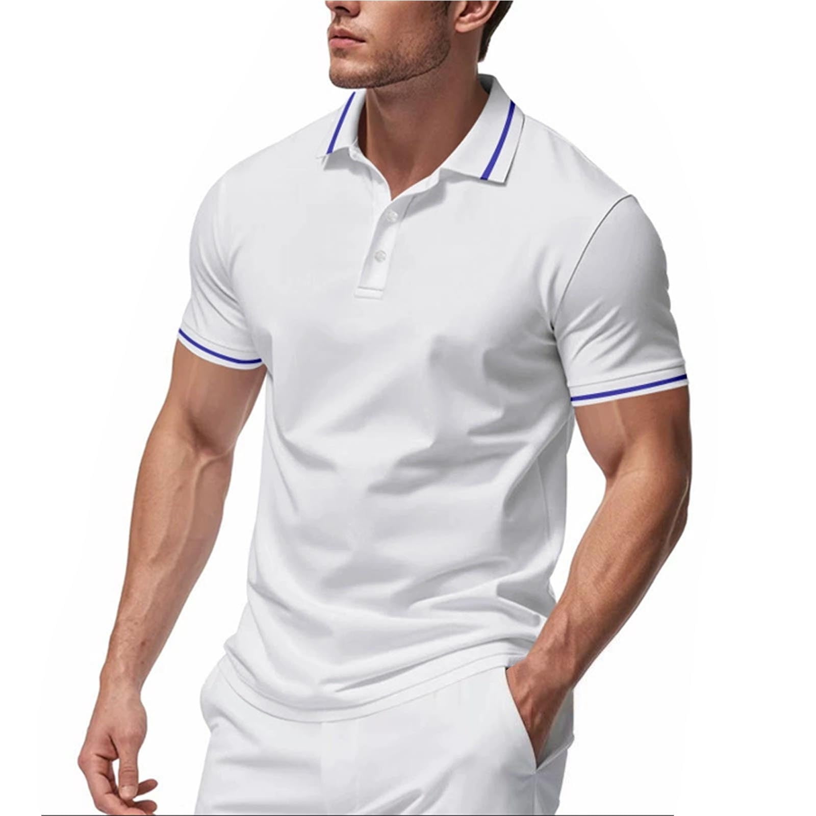 yillto Golf Shirts for Mens Collared Short Sleeve Causal Summer T ...