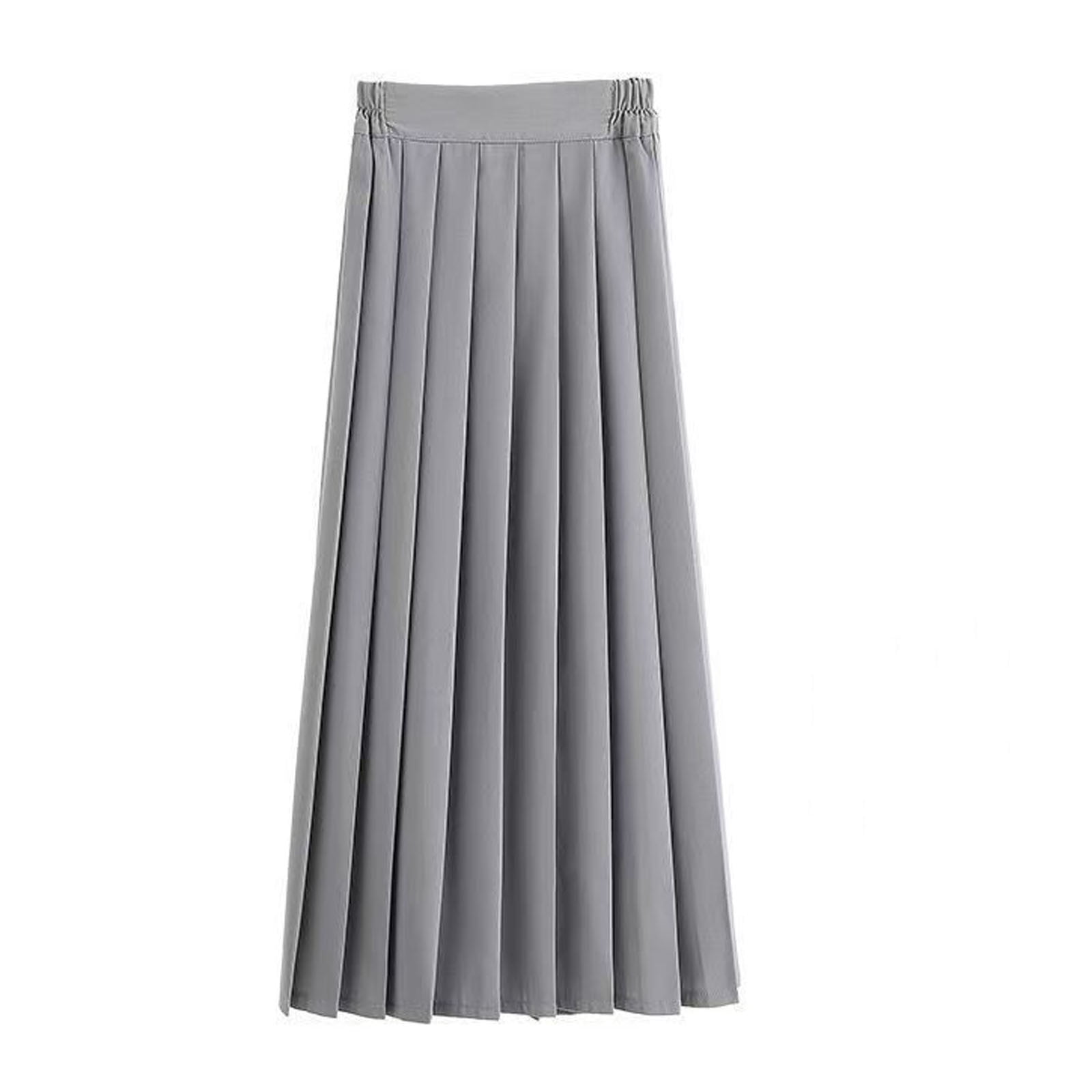 yillto Kids Girls Maxi Skirts Pleated High Elastic Waist A Lined School ...