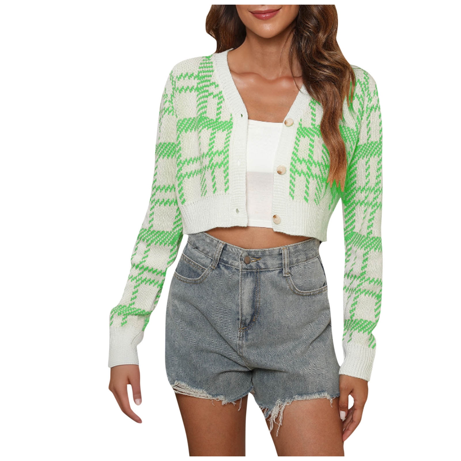 yillto Lounge Cardigan for Women V Neck Button Long Sleeve Cardigan Top ...