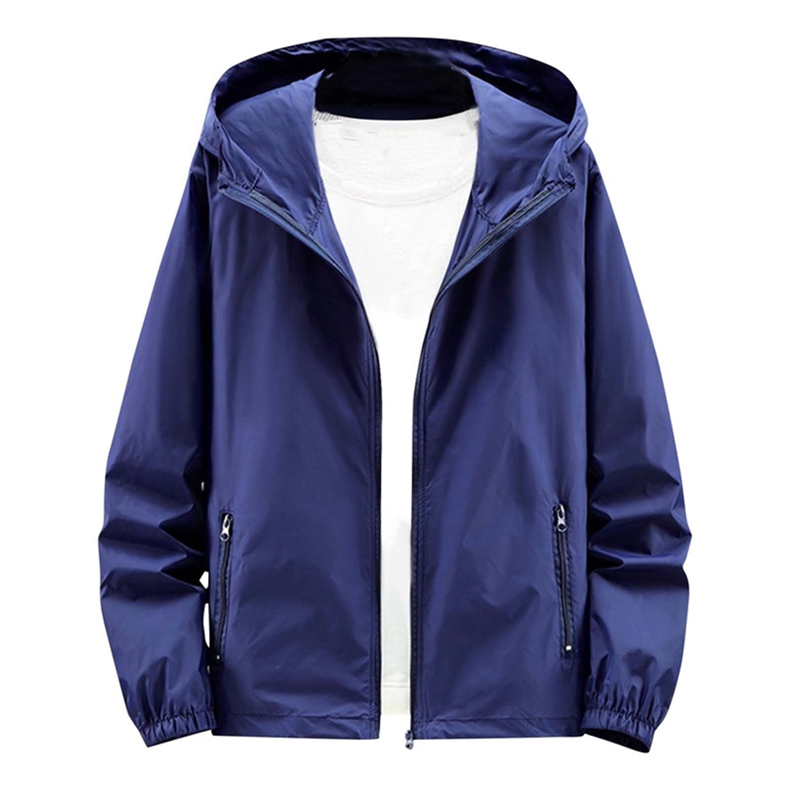 yillto Men Big and Tall Summer Jackets Hiking Running Sun Protection Lightweight Zip up Hoodie ...