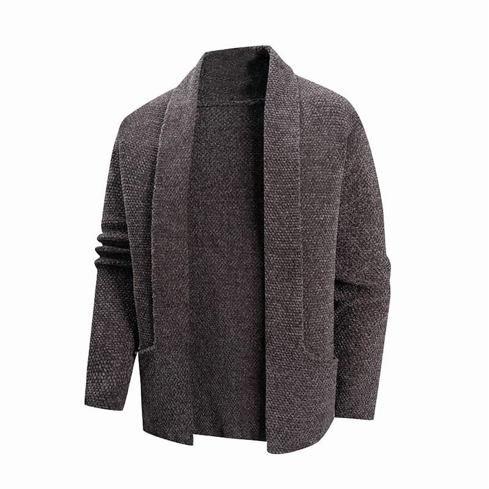 yillto Men Big and Tall Sweaters Cardigan Collared Button down Cable ...