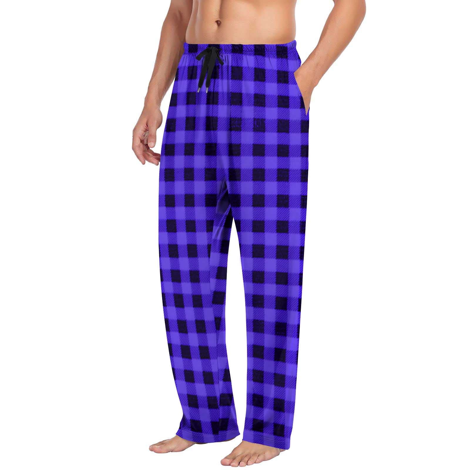 yillto Men Plaid Pajamas Pants Christmas Lounge Pant Elastic Waist ...