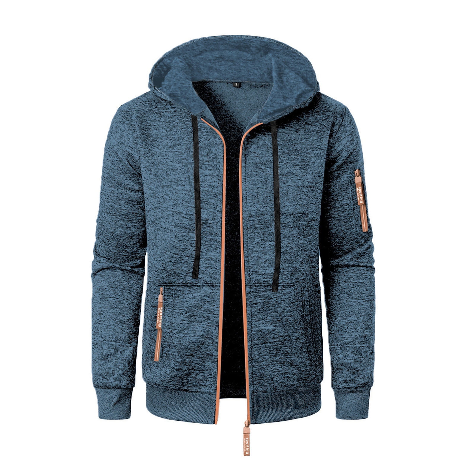 yillto Mens Zip up Jackets Hoodie Long Sleeve Athletic Coats Fall Lightweight Jacket with Zipper ...