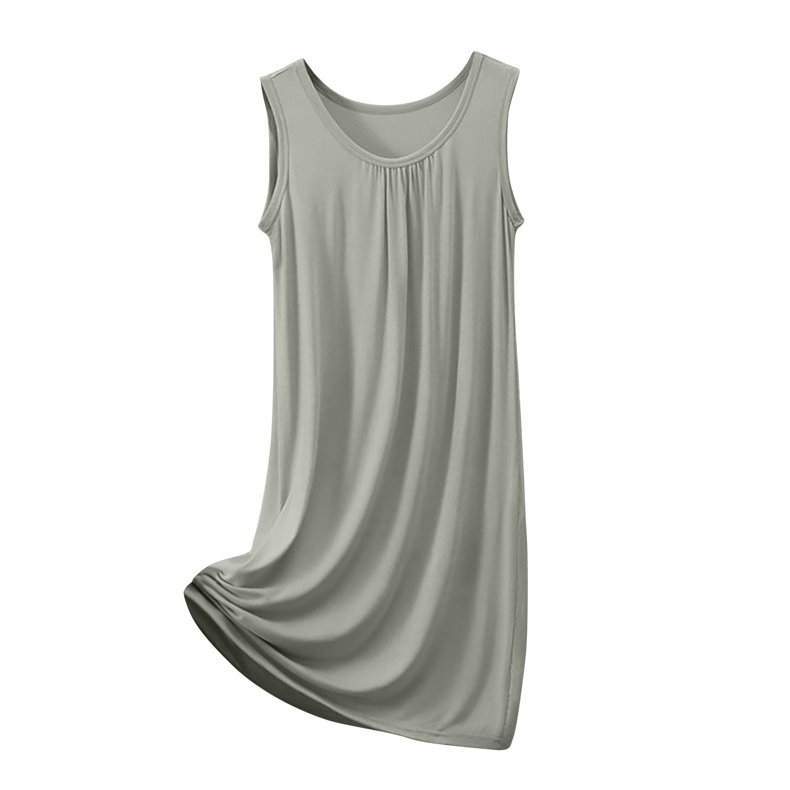 yillto Plus Size Nightgown for Womens Sleeveless Crew Neck Loose ...