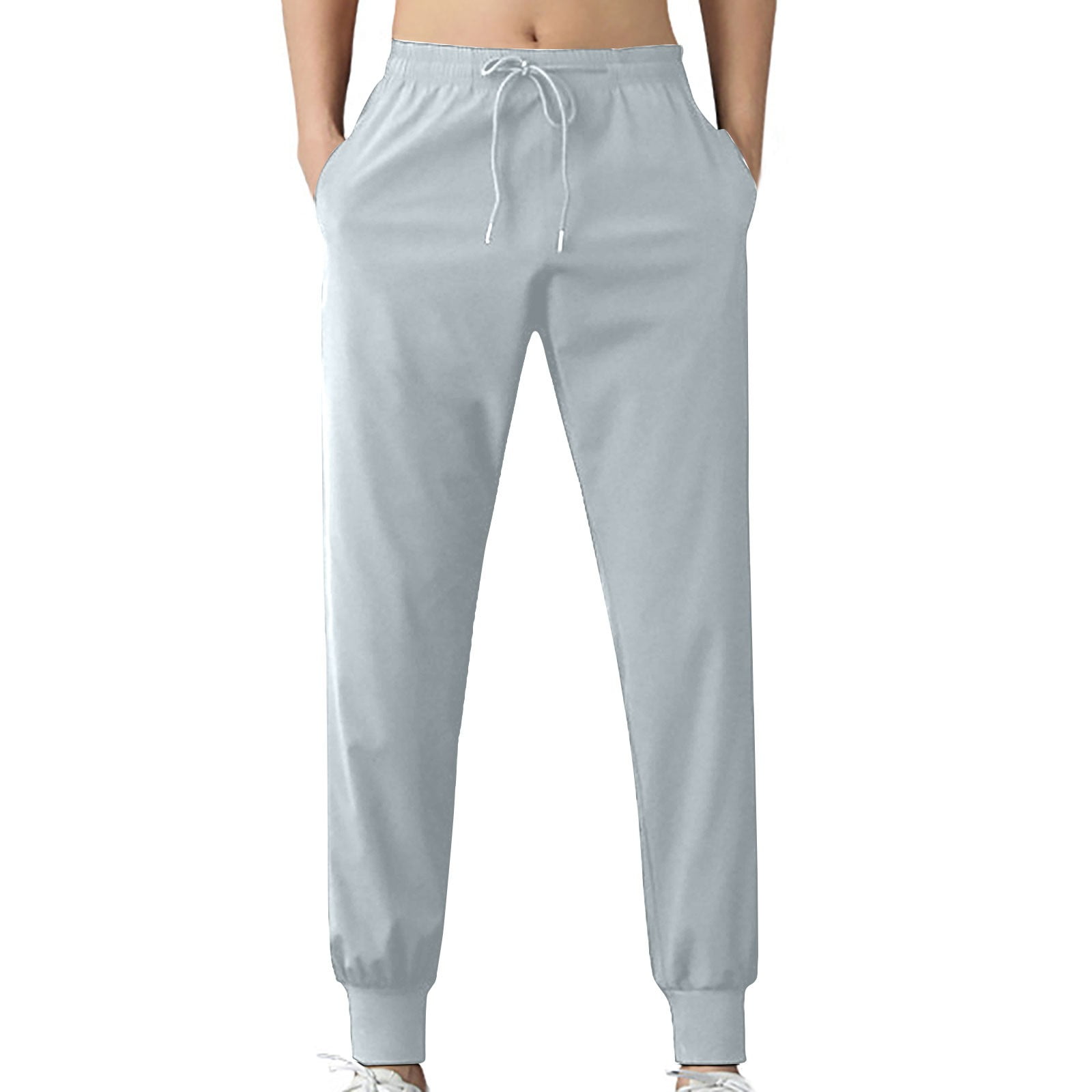 yillto Trendy Sweatpants for Men Stretch High Waist Drawstring Jogger ...