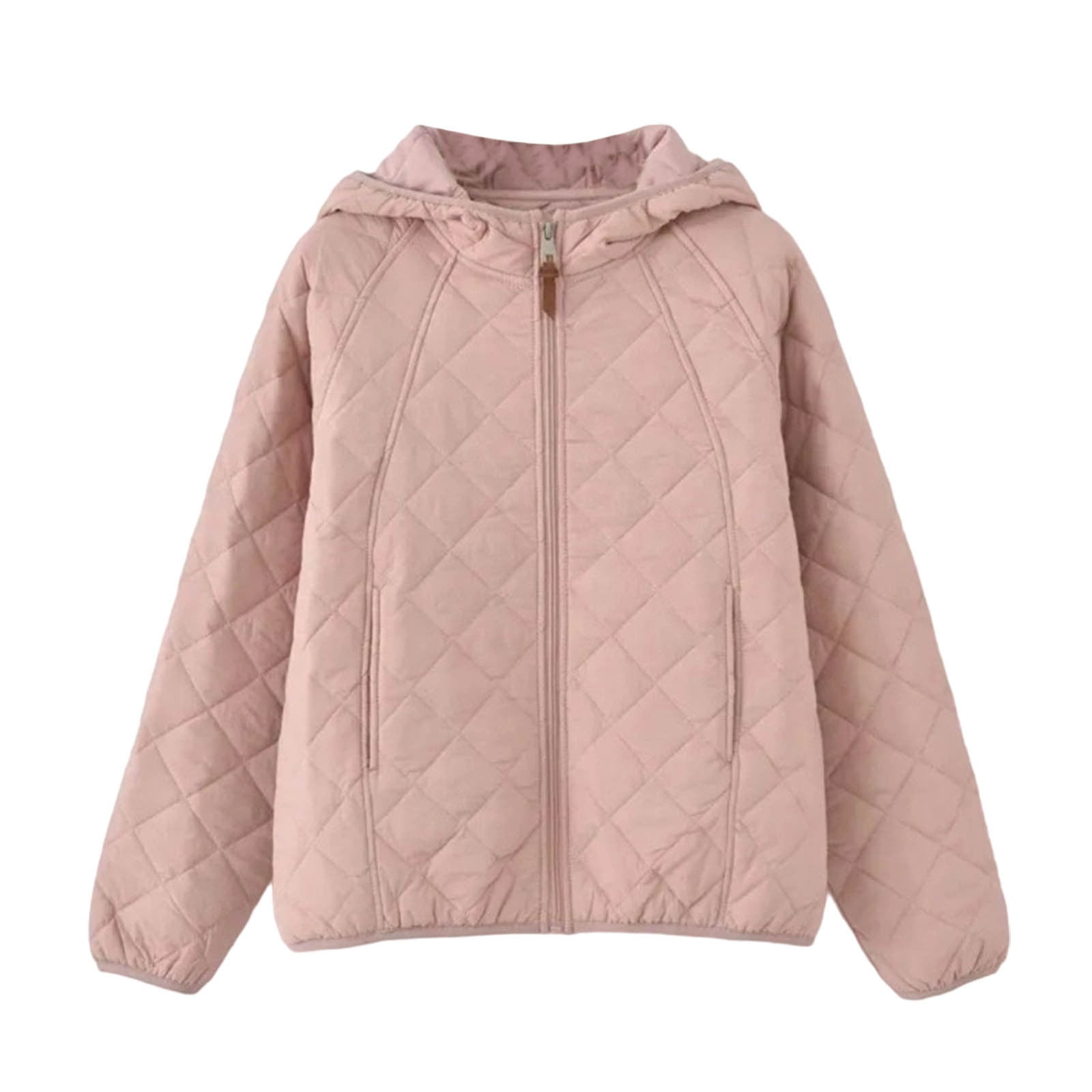 yillto Women Puffer Jacket Plus Size Quilted Padded Lightweight Hooded ...