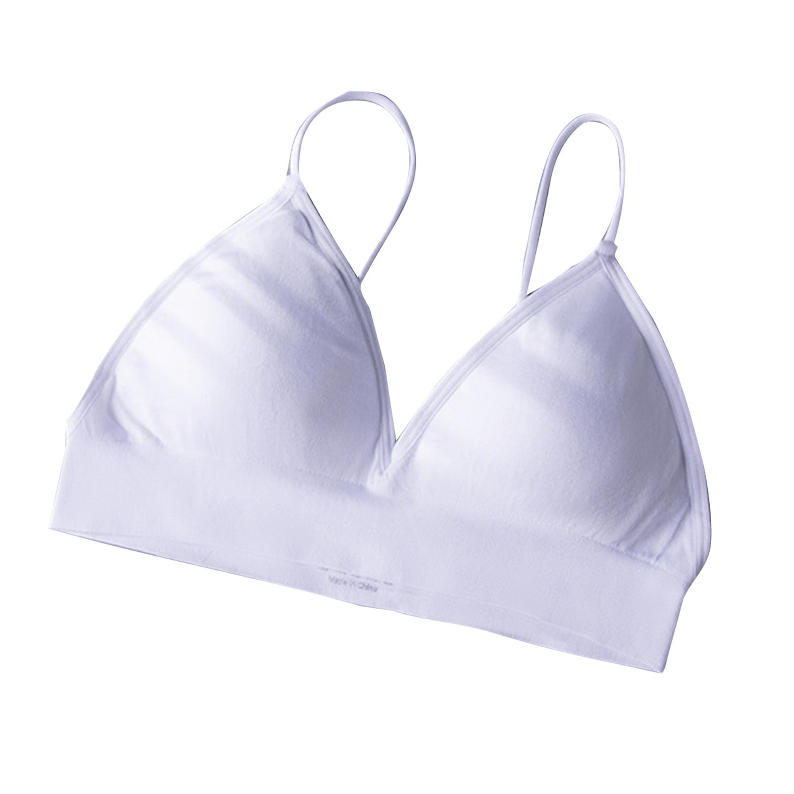 yillto Women's Bikini Bra Spaghetti Strap V Neck Bralettes Solid Color ...