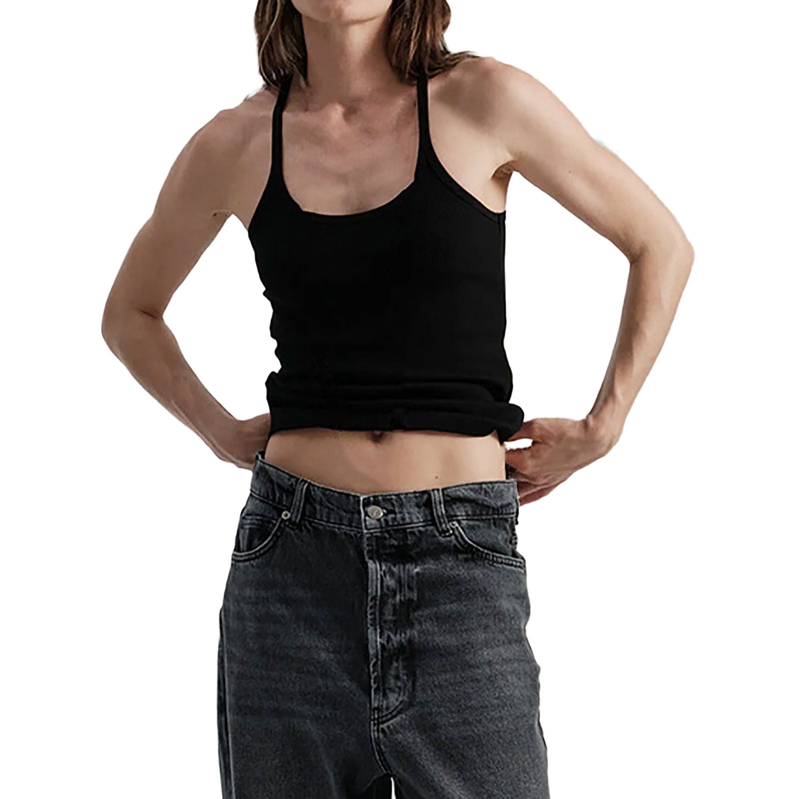 yillto Womens Cotton Tank Top Sleeveless Spaghetti Strap Comfy Summer ...
