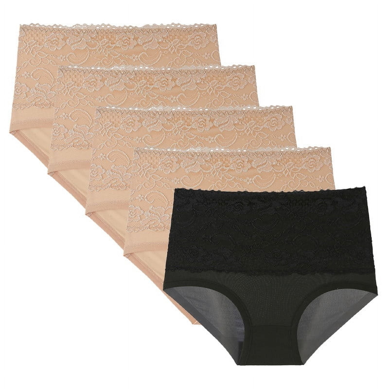 yillto Womens Plus Size Briefs High Waist Full Cooverage Underwear Soft ...